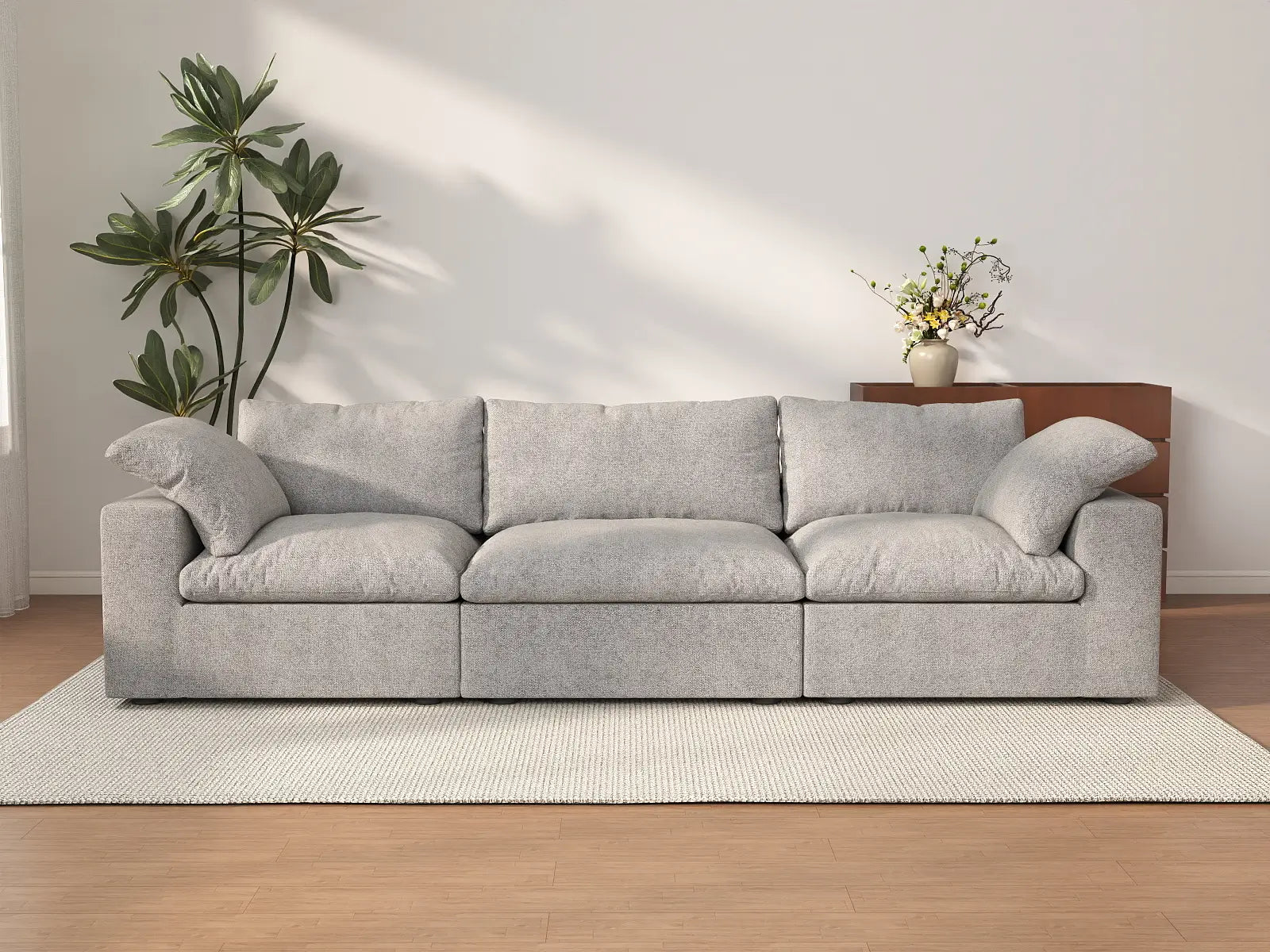 Light Grey Premium Cloud Sectional Sofas Couch Sectionals 3-seaters ...