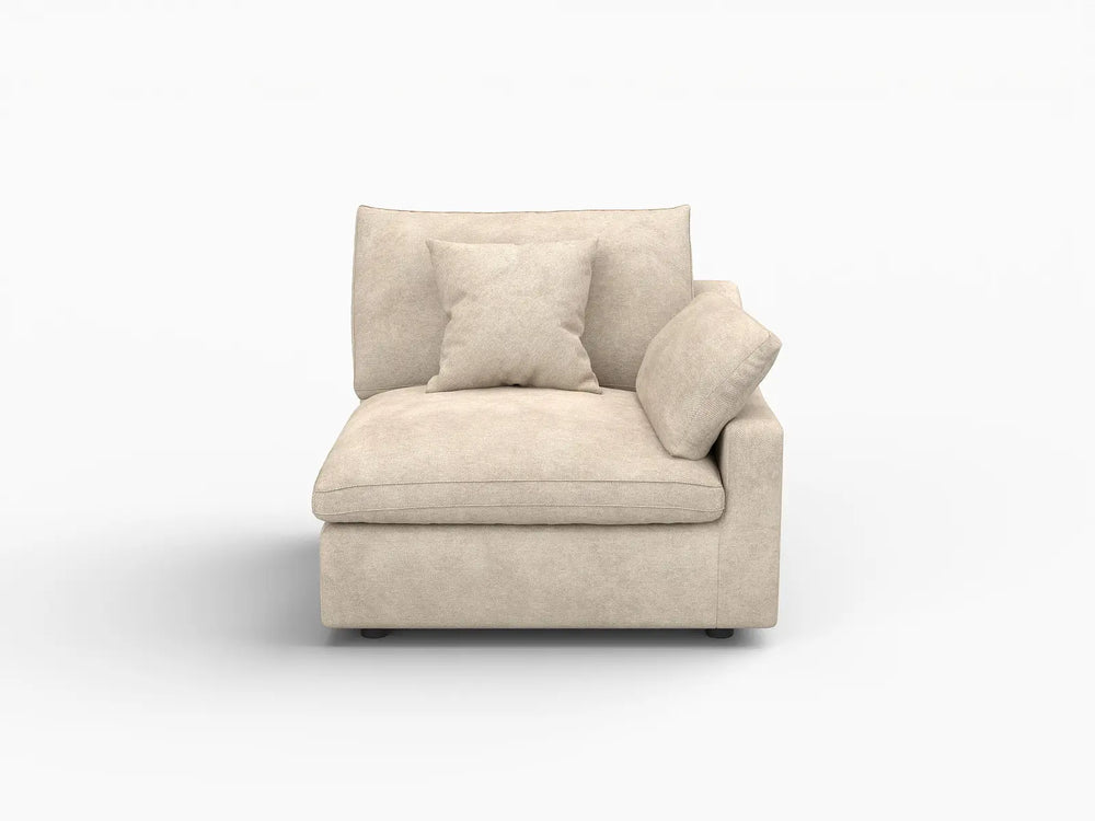 Linen Khaki Right Arm Seat 1-Seater - Deluxe Slope Cloud Sectional ...